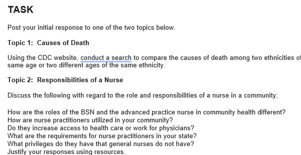 (Solution) NSG4076 Week 9 Discussion -Topic 1: Causes of Death - Scholarly Guider