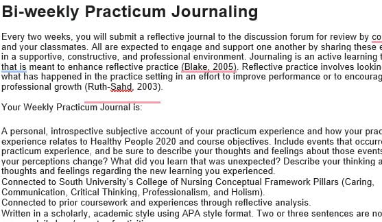 (Solution) NSG4076 Week 2 Journal - Bi-weekly Practicum Journaling ...
