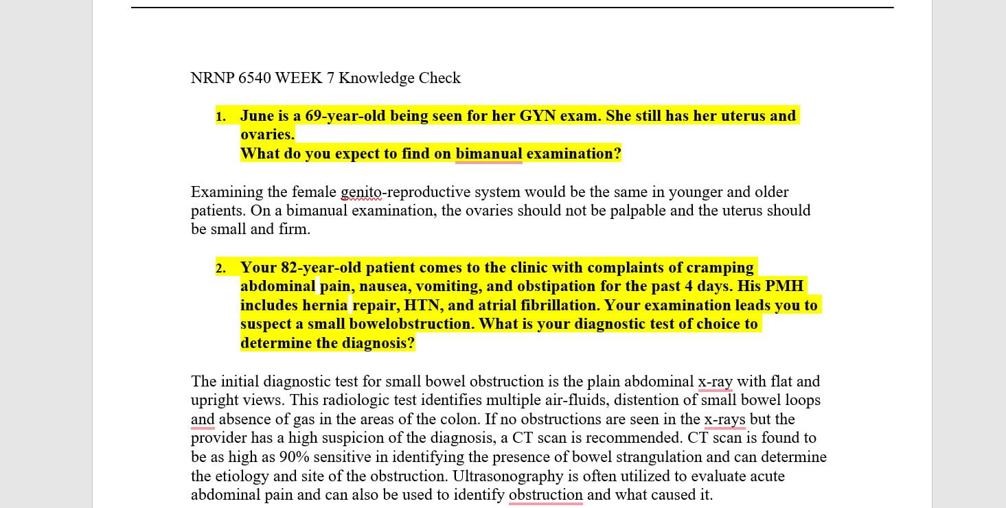 (Solution) NRNP 6540 Week 7 Knowledge Check - Scholarly Guider