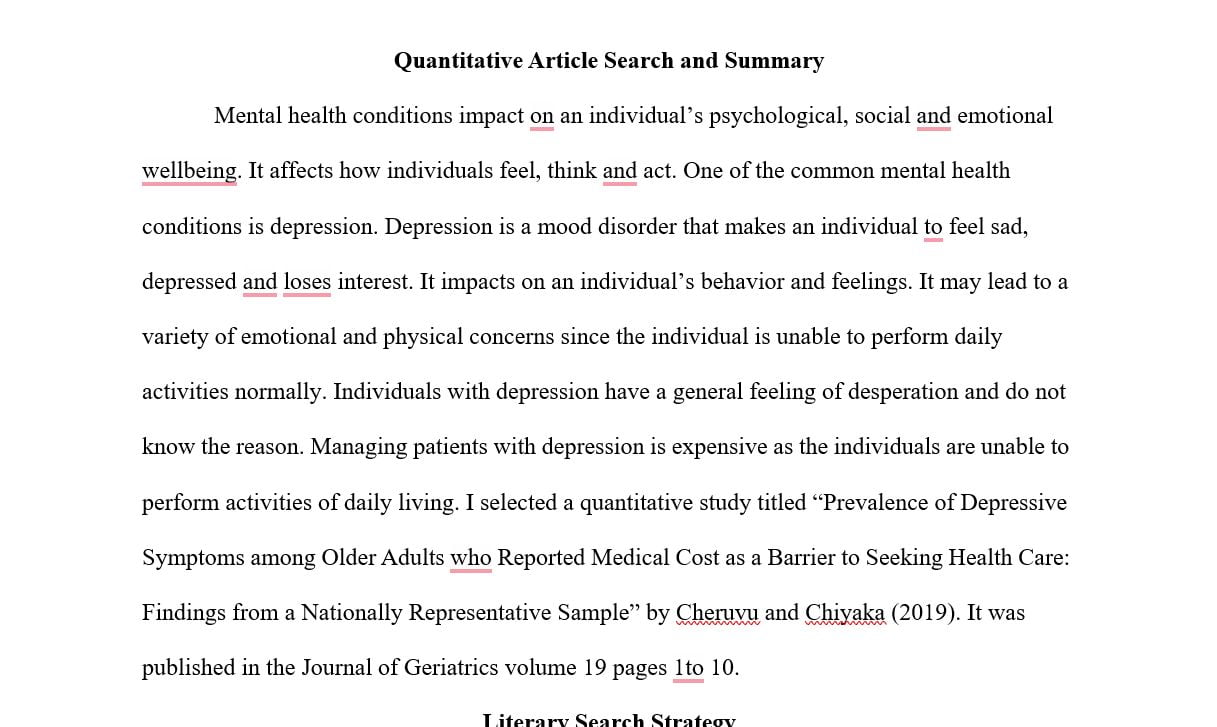 (Answered) NR715 Week 3 Assignment: Quantitative Article Search and Summary - Scholarly Guider