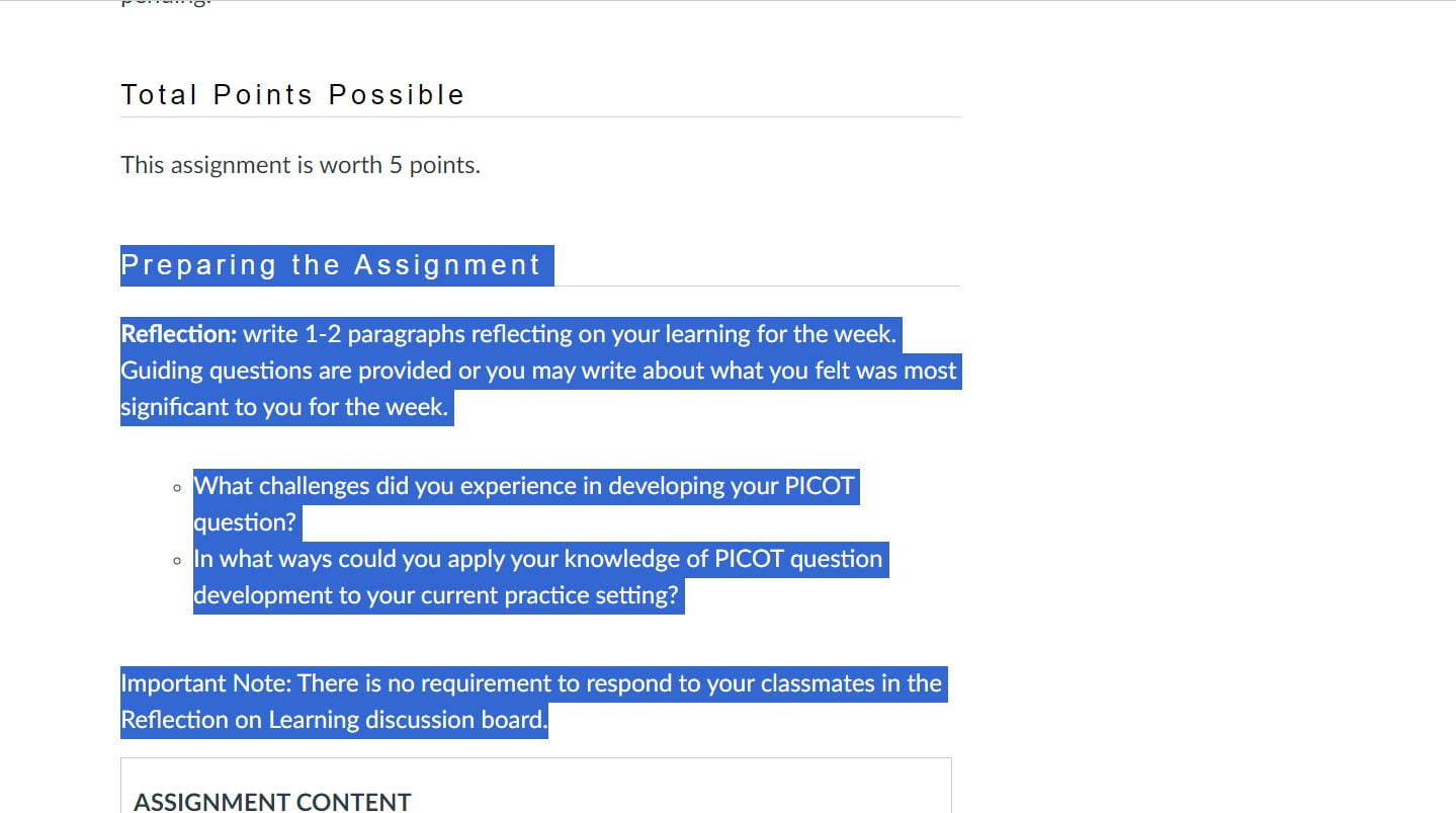 (Answered) NR505NP Week 2: Reflection on Learning - Scholarly Guider