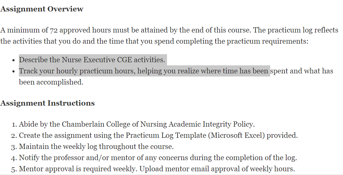 ANSWER: NR631 Week 3: Practicum Log - Scholarly Guider