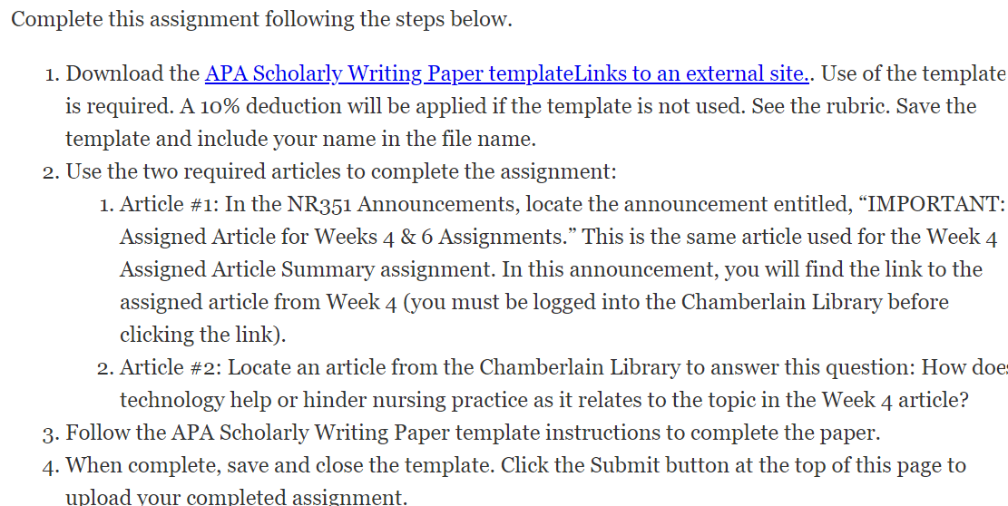 (Solved) NR351 Week 6 Assignment: APA Scholarly Writing Paper ... (Solved) NR351 Week 6 Assignment: APA Scholarly Writing Paper ...