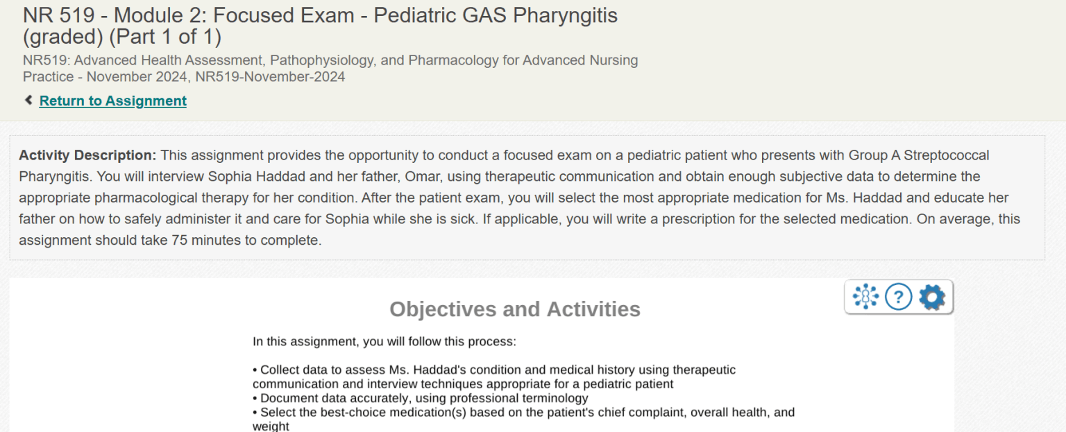 (Solution) NR519 Module 2: Shadow Health Assignment: Focused Exam ...